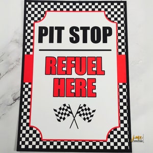 Two Fast Table Decor Signs Racing Signs for Second Birthday Party Red ...