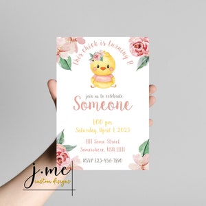 Birthday Chick First Birthday Party Invitation This Chick is Turning ...