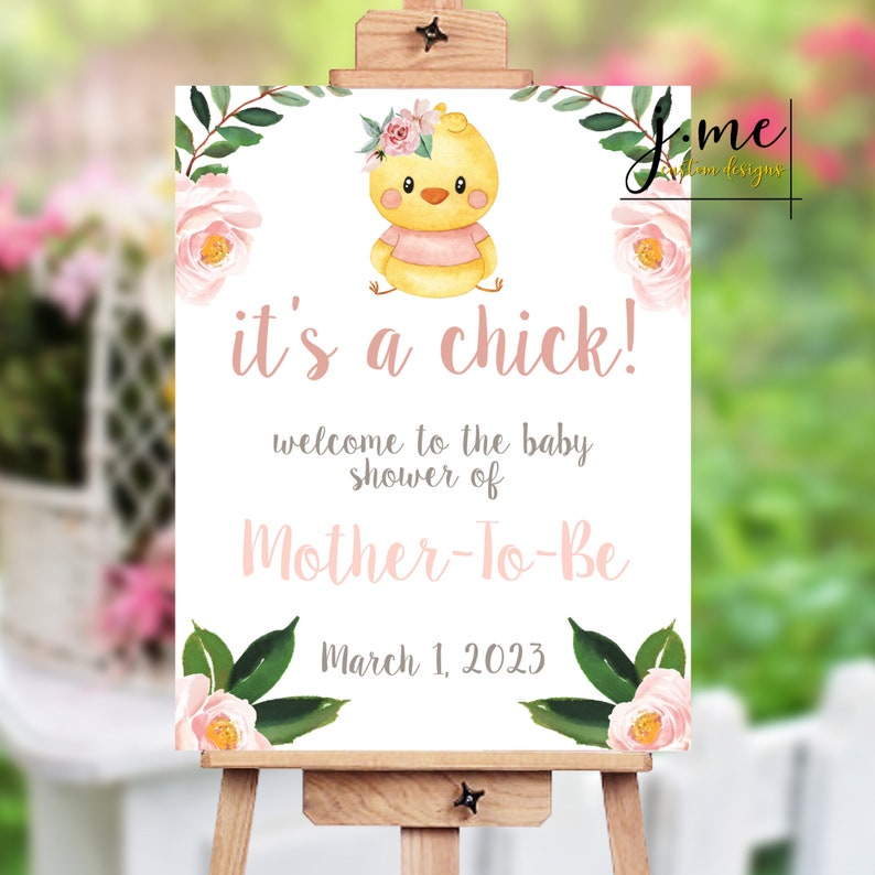 Baby Shower It's a Chick Welcome Poster for Baby Shower for Girl Chick ...