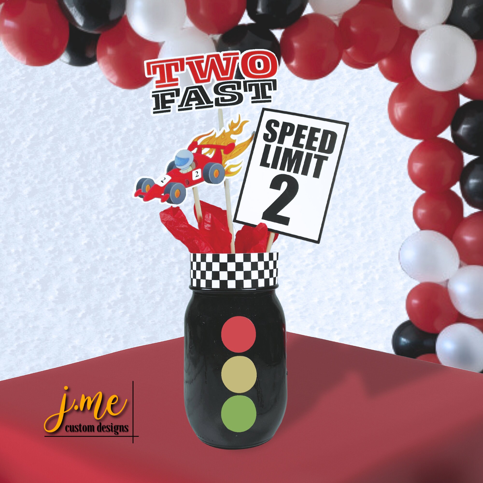 Two Fast Centerpiece Signs Racing Signs for Second Birthday Party Mason ...
