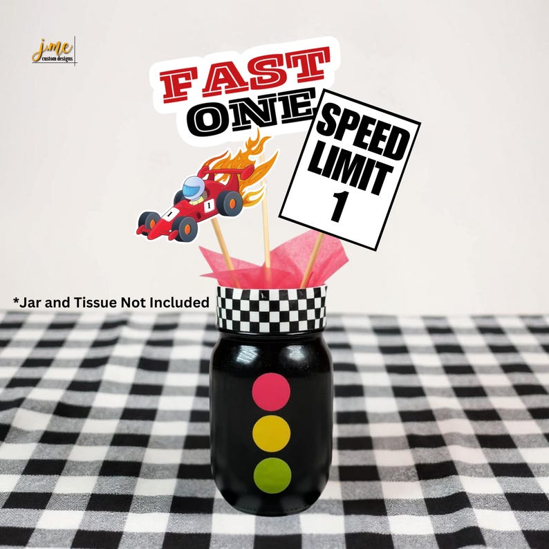 Fast One Centerpiece Signs Racing Signs for First Birthday Party Mason ...