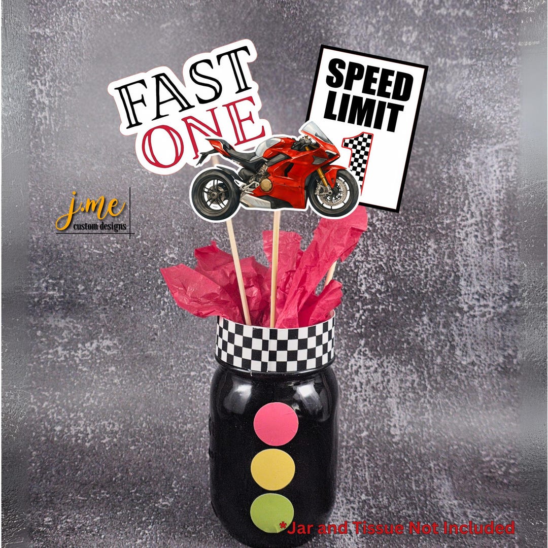 Fast One DIY Centerpiece for Birthday Party Racing Decor Fast One ...