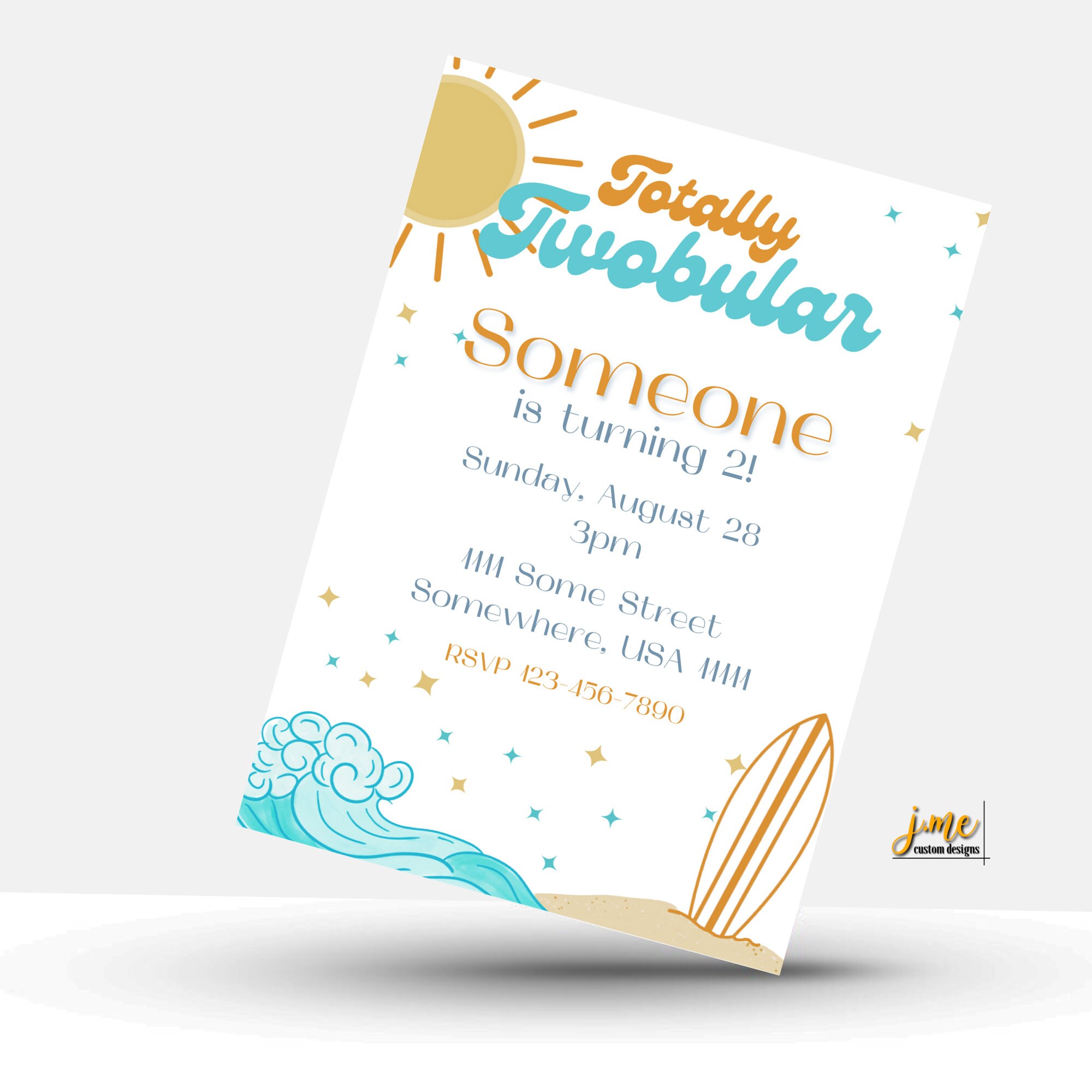 Totally Twobular Second Birthday Invitation Template Editable Invite ...