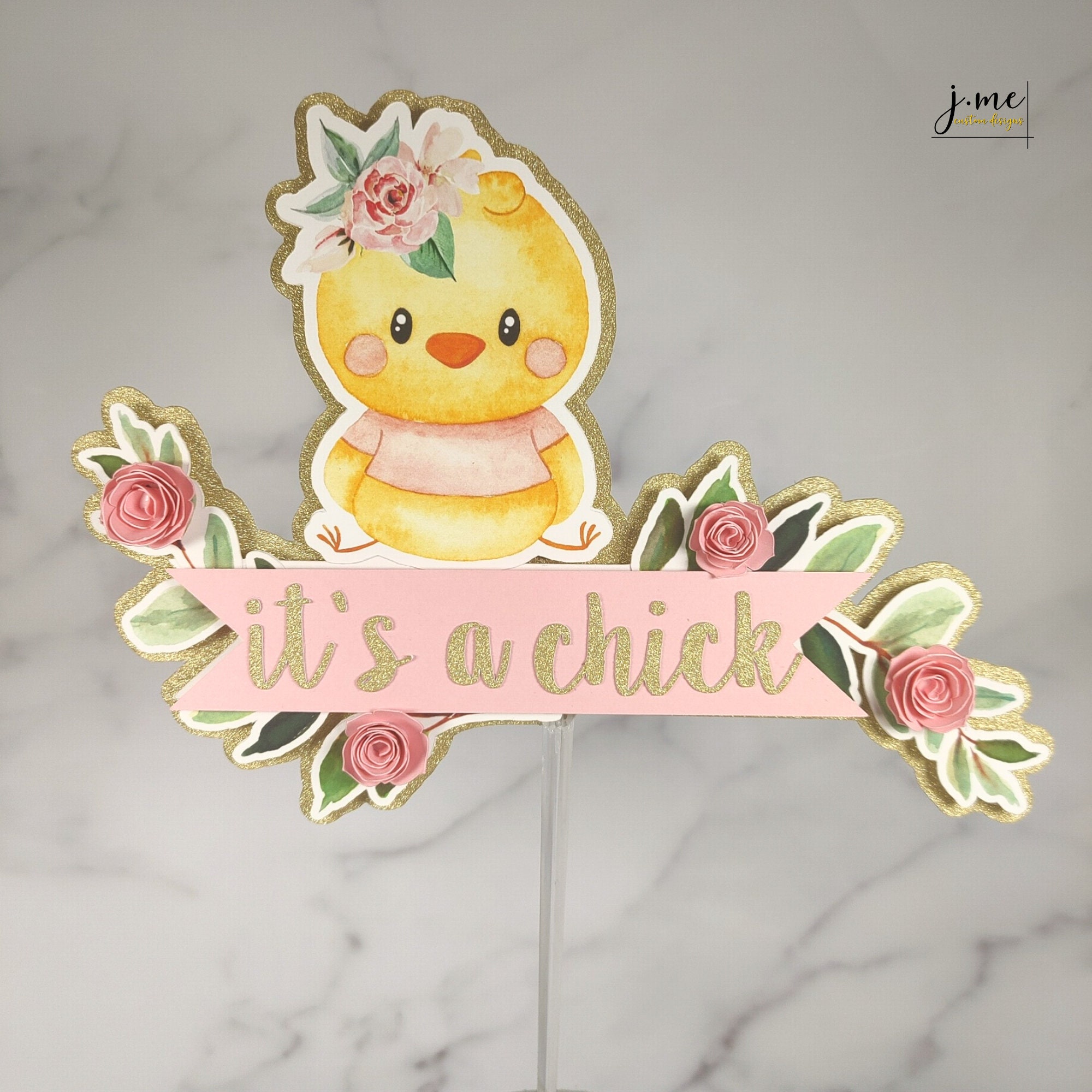 Baby Shower It's a Chick Cake Topper for Baby Girl Little Chick 3D Cake ...