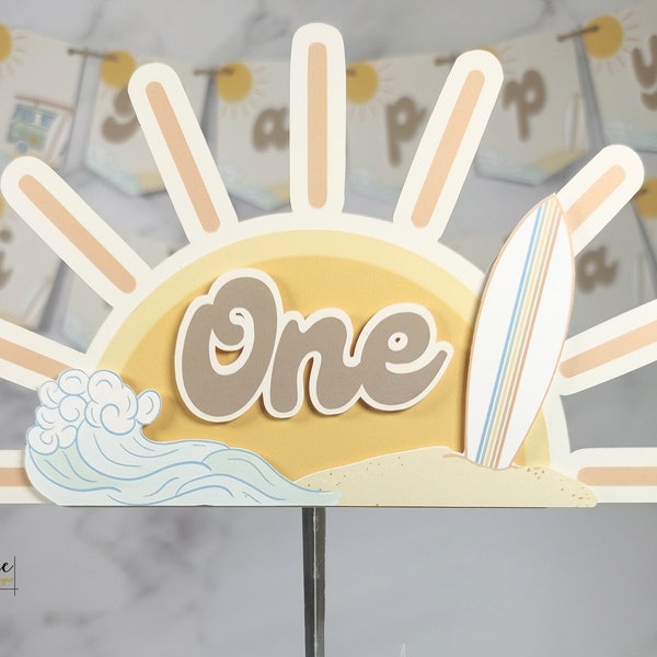 Surfer Theme First Birthday Boy Cake Topper - Etsy