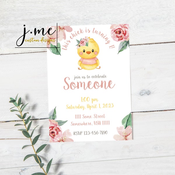 Baby Chick Birthday Party Invite - Etsy Australia