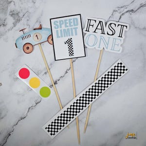 Fast One DIY Centerpiece for Birthday Party Racing Decor Fast One ...