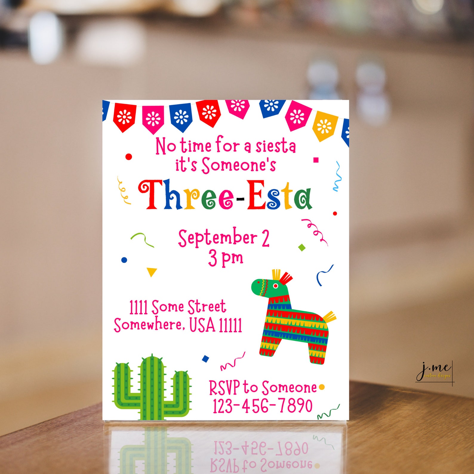 Birthday Invitation Three-esta Fiesta Party for Kid 3rd Birthday ...