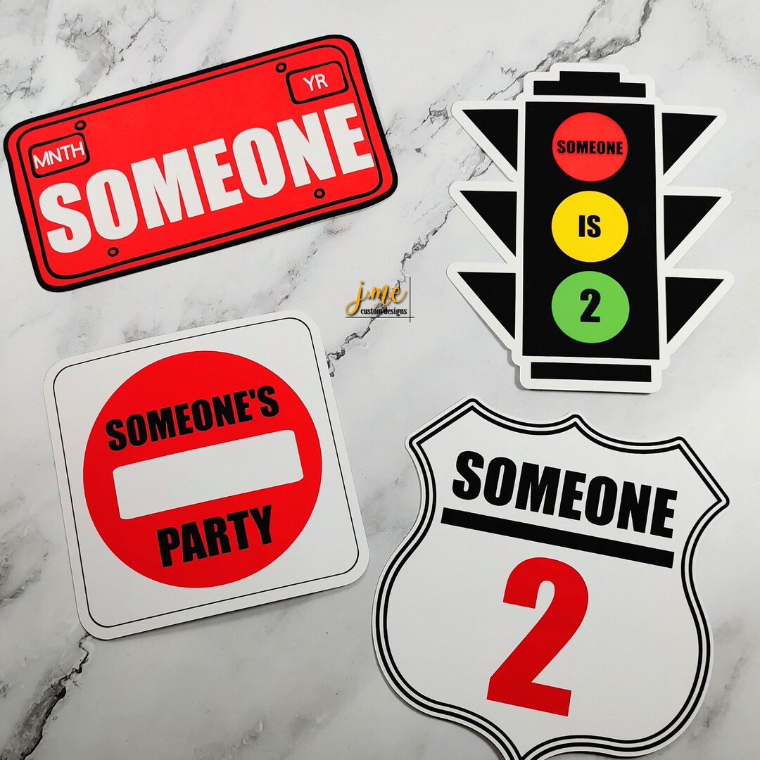 Two Fast Personalized Road Signs Racing Signs for Birthday Party Red ...