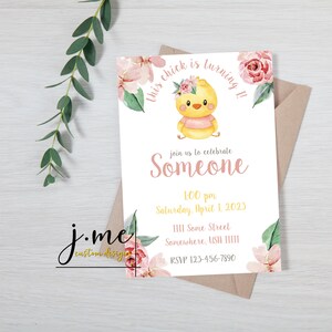 Birthday Chick First Birthday Party Invitation This Chick is Turning ...