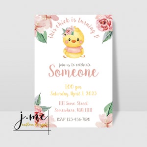 Birthday Chick First Birthday Party Invitation This Chick is Turning ...