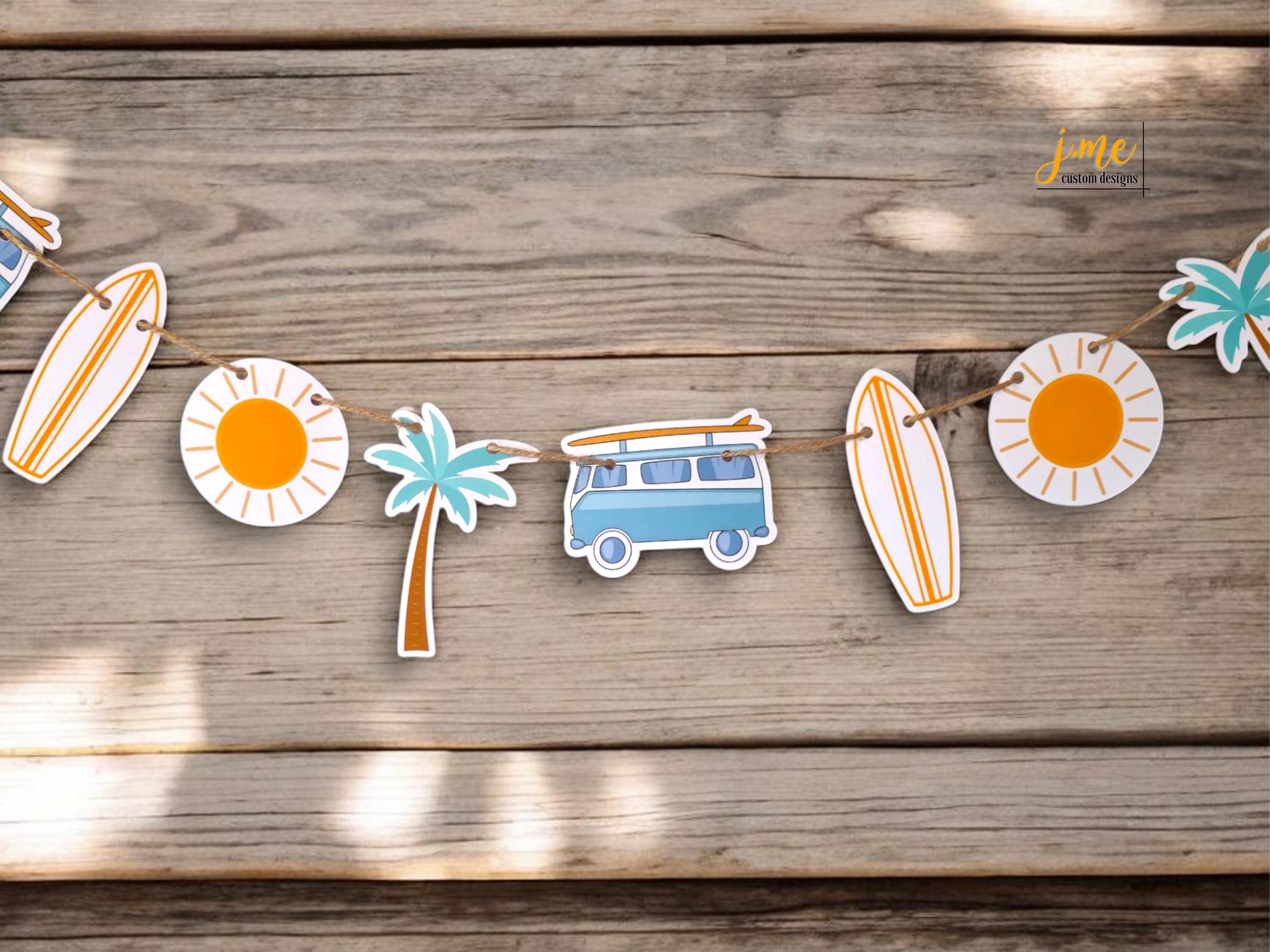 Surf's up Icon Banner Surfer Beach Party Decor Bright Color - Etsy