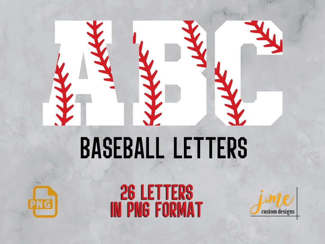 Baseball Clipart Font Letters With Red Stitching Instant Download PNG ...