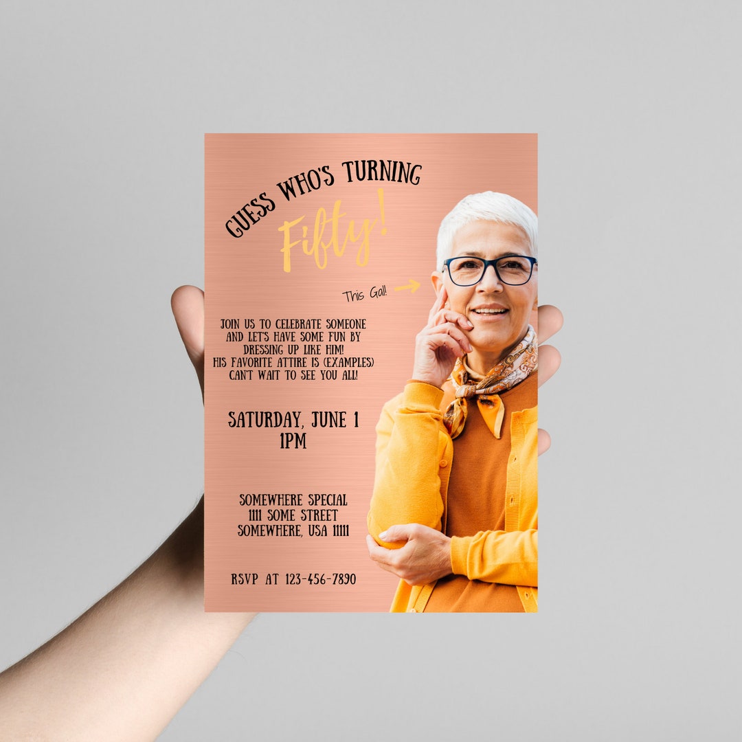Birthday Invitation Template Fiftieth Birthday Invite for Her 50th ...
