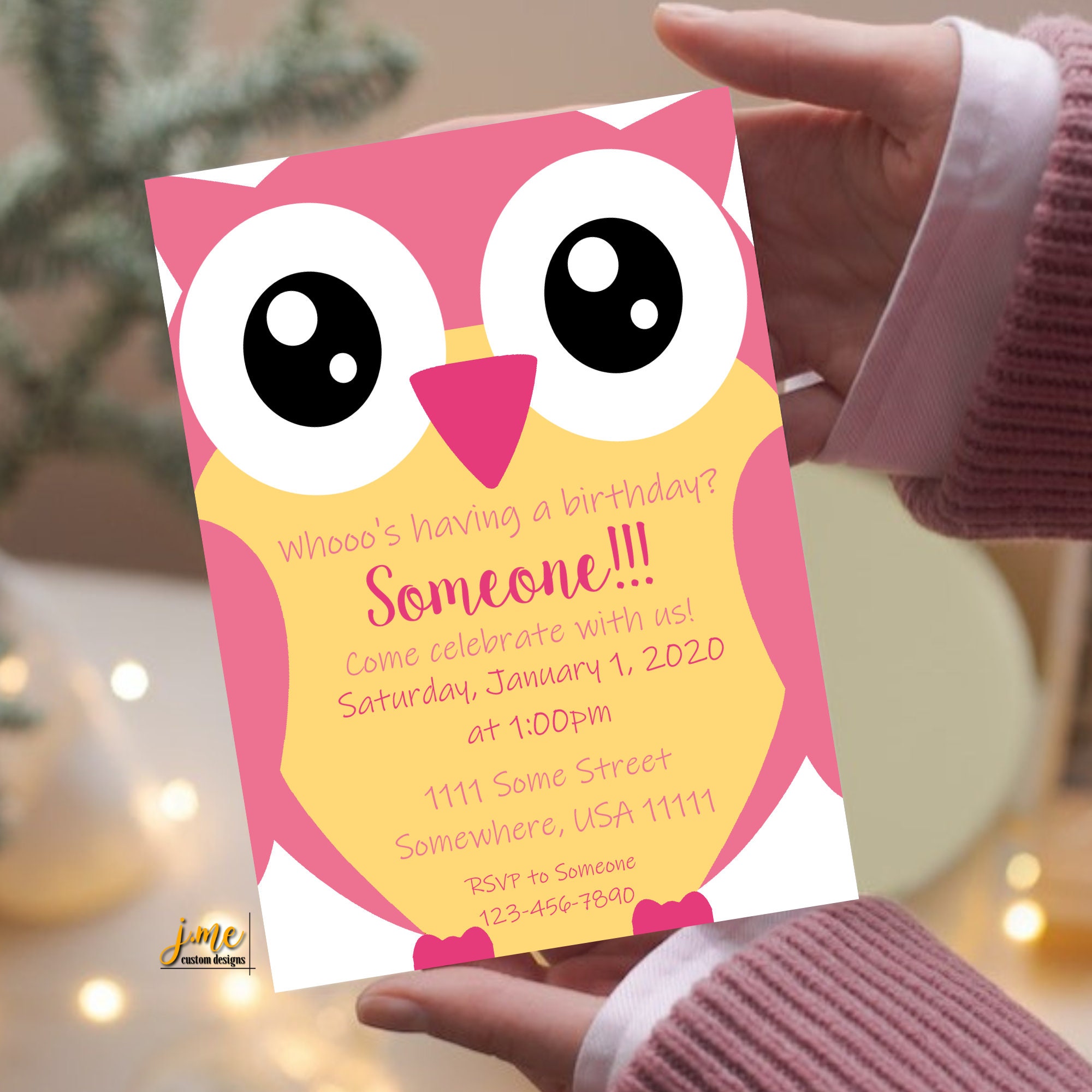 Owl Birthday Invitation Personalized Birthday Invitation - Etsy