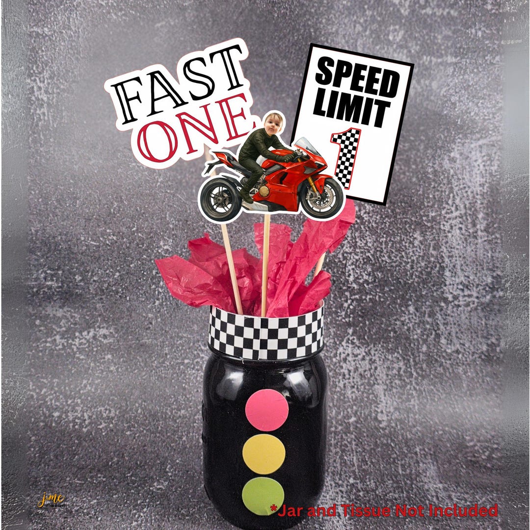 Fast One DIY Centerpiece Custom Child's Face Motorcycle Rider ...