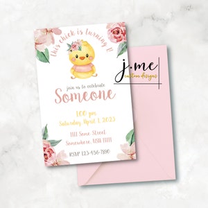 Birthday Chick First Birthday Party Invitation This Chick is Turning ...