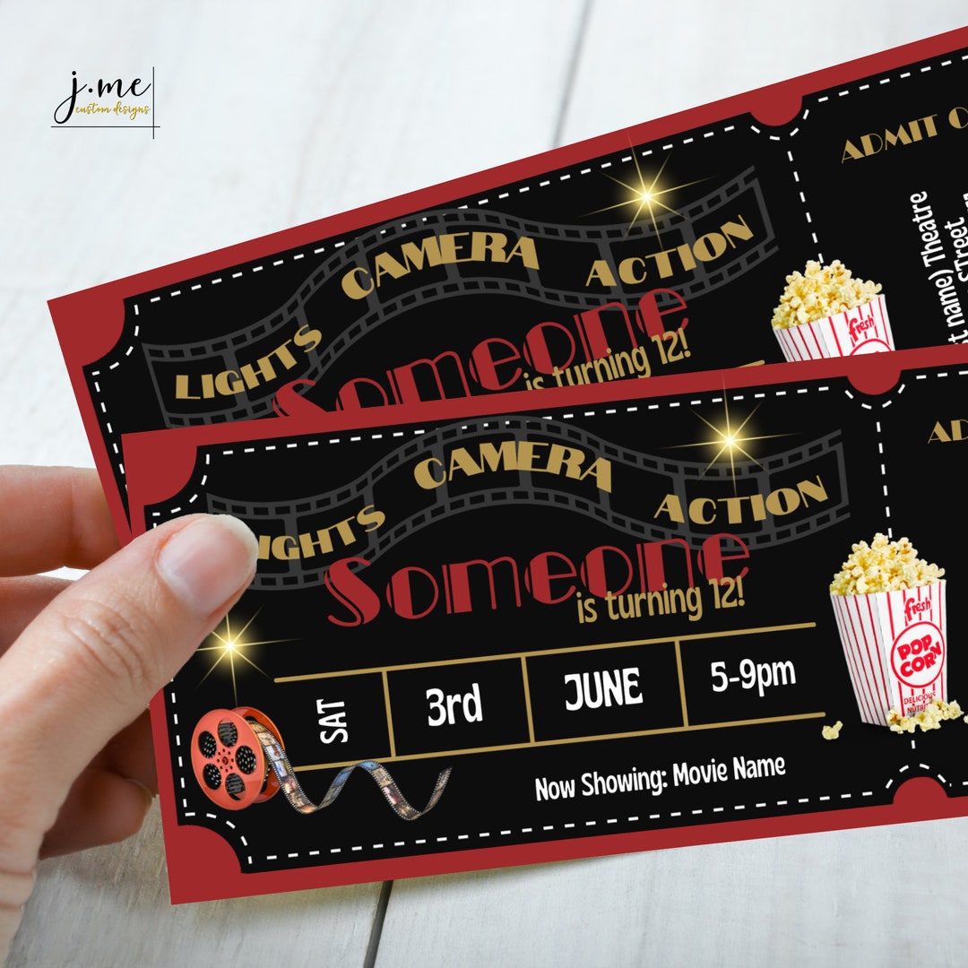 Birthday Party Invitation Template Movie Themed Birthday Party Movie ...