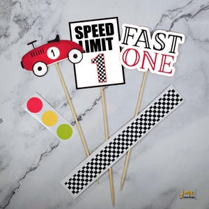 Fast One DIY Centerpiece for Birthday Party Racing Decor Fast One ...