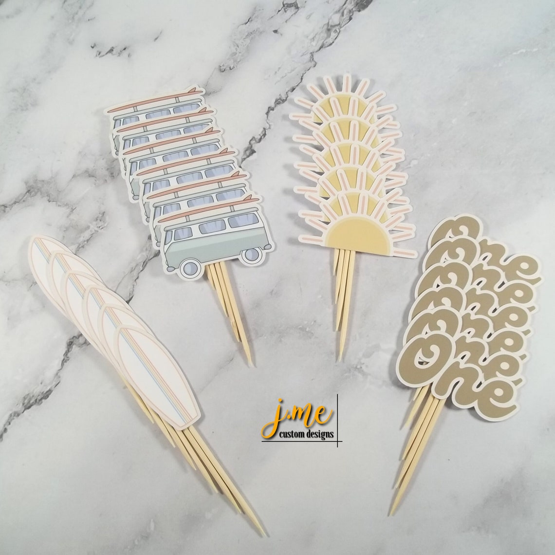 The Big One Cupcake Toppers Neutral First Birthday Cupcake Toppers for ...