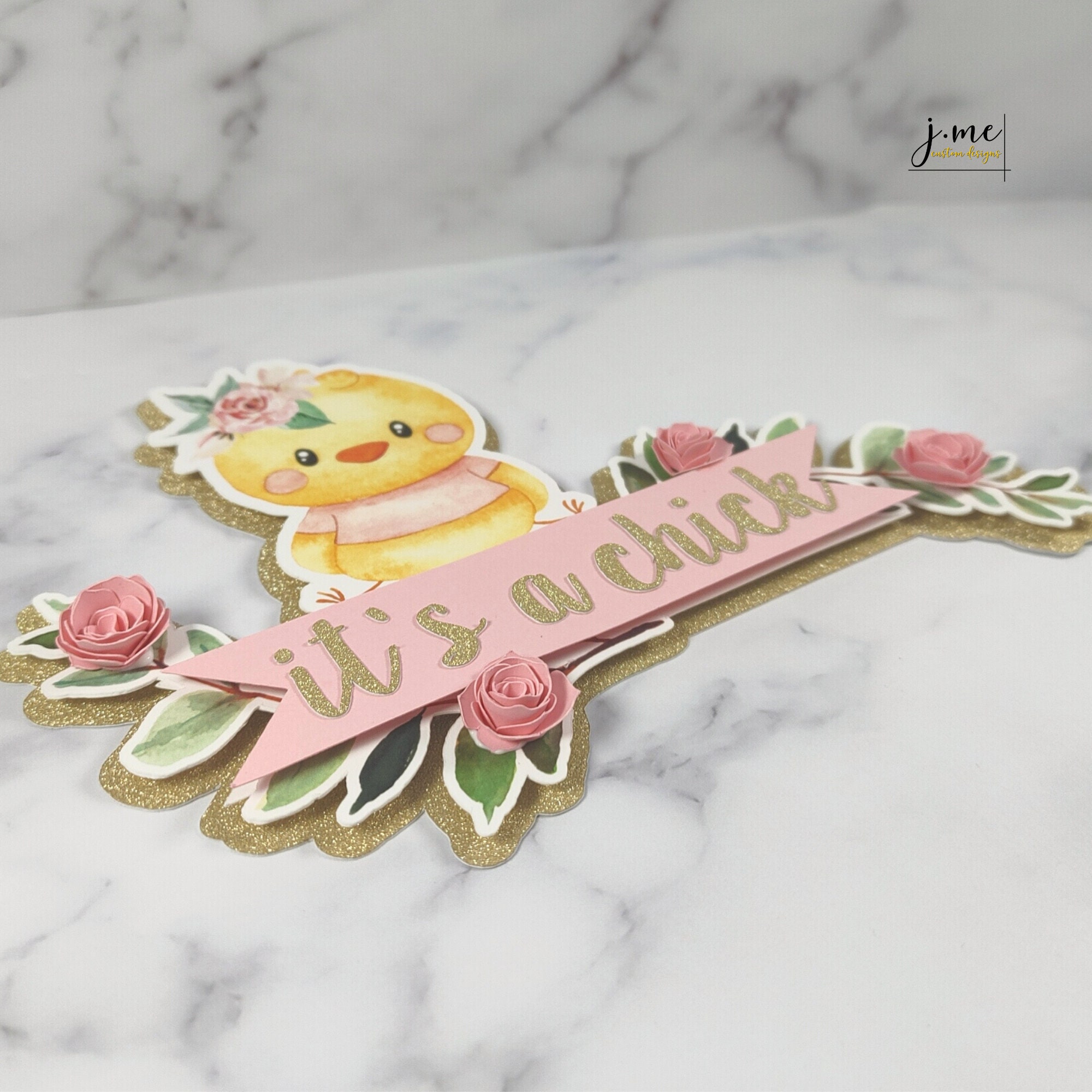 Baby Shower It's a Chick Cake Topper for Baby Girl Little Chick 3D Cake ...