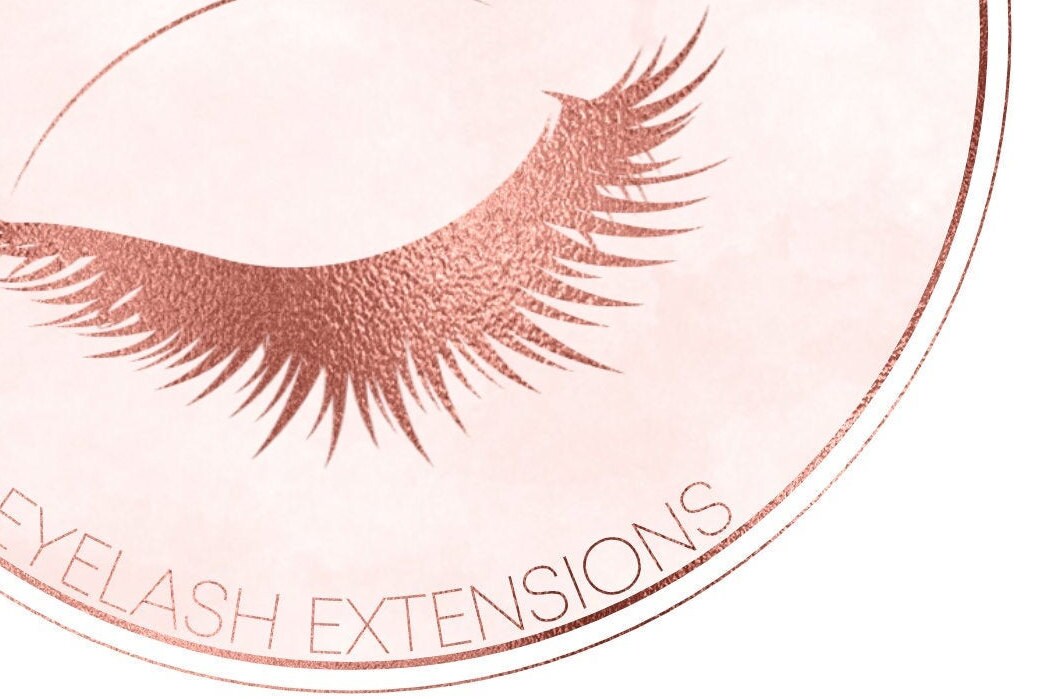 Rose Gold Eyelash Extensions Logo Eyebrows Microblading Logo | Etsy