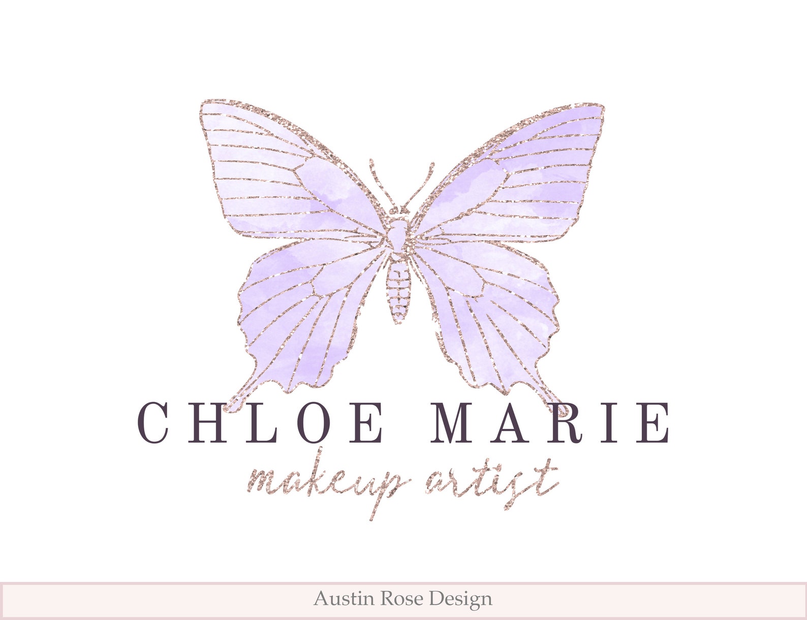 Lilac Logo Design Beauty Purple Butterfly Logo Premade - Etsy
