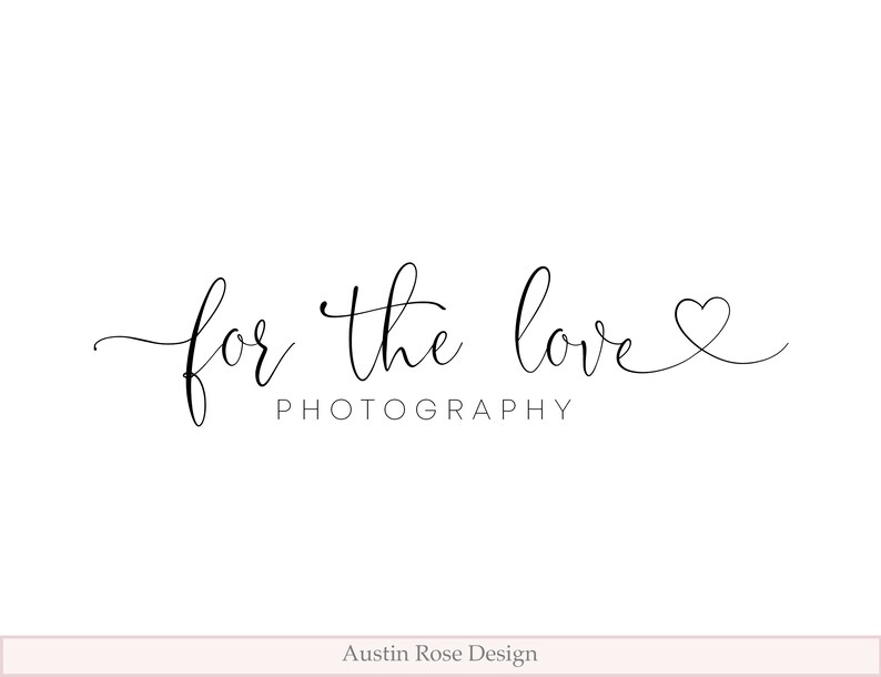 Minimalist Script Logo With Heart Photography Logo Beauty - Etsy