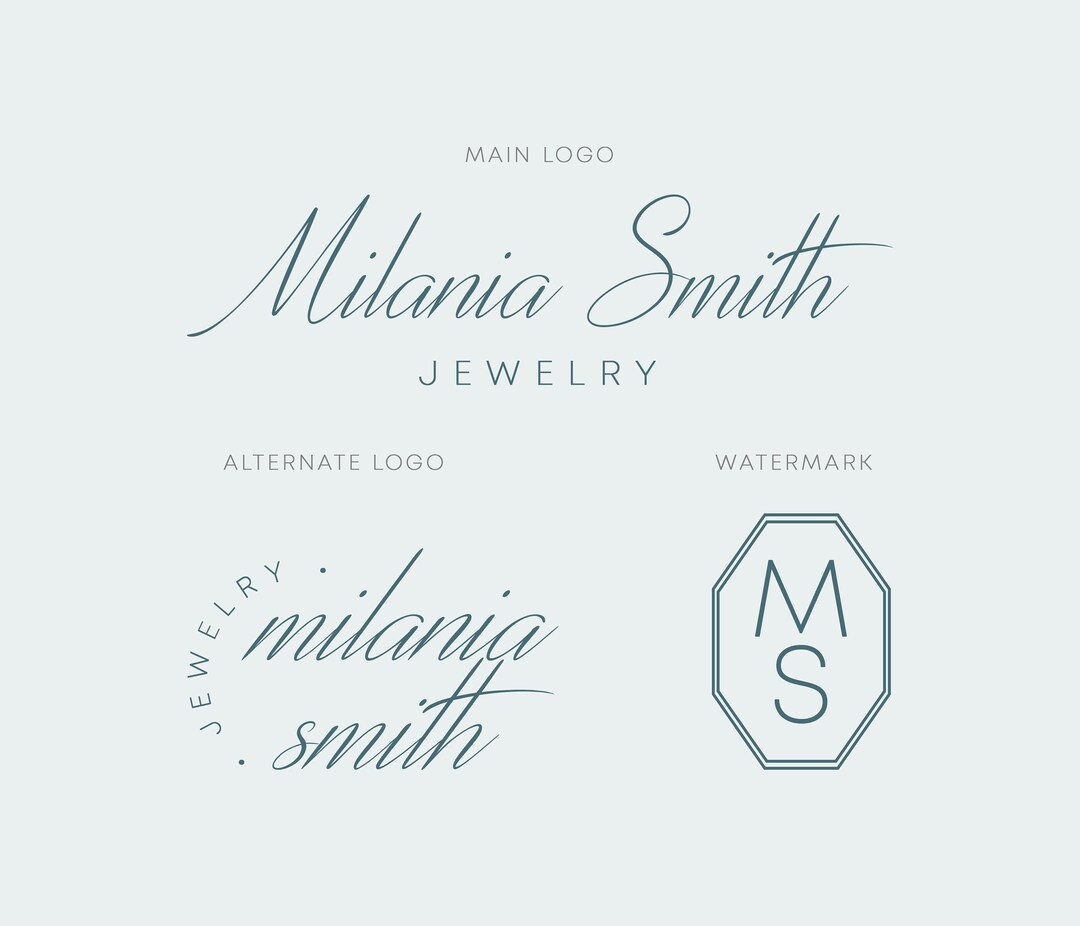 Blaues Logo Branding Paket Navy Blue Premade Logo Feminines Logo Design ...