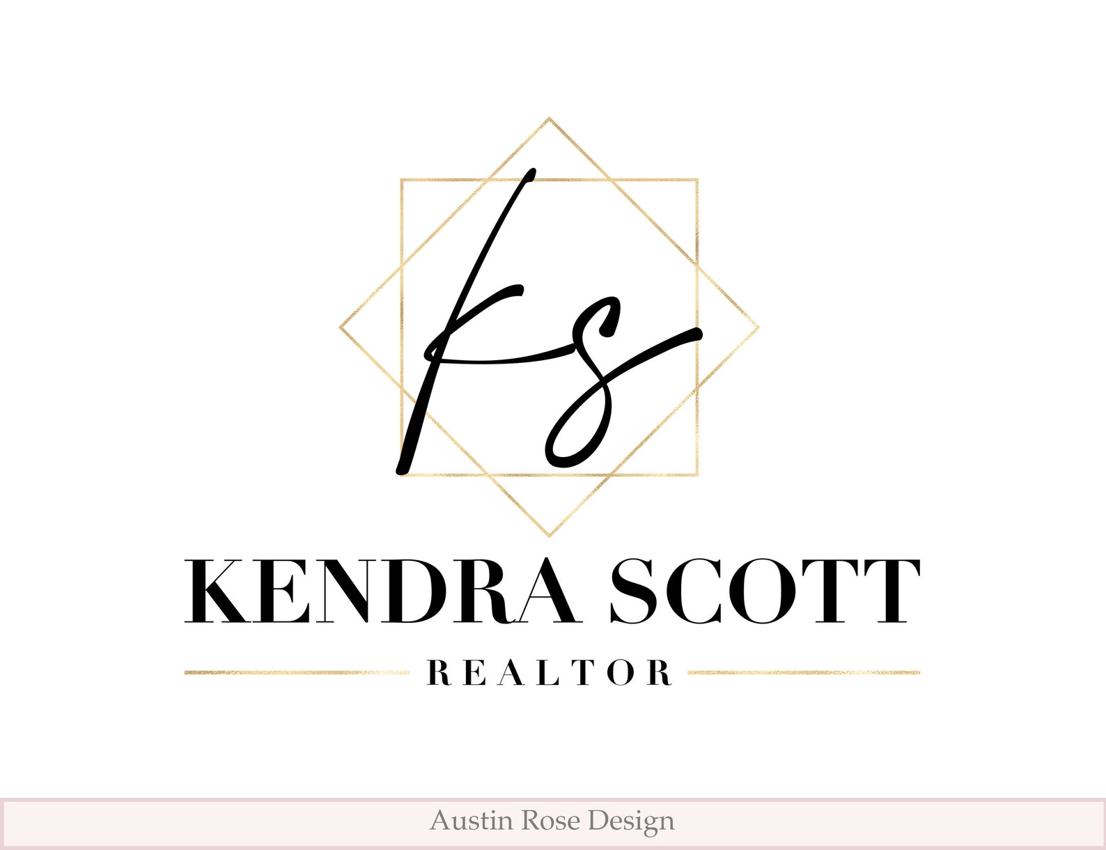 Realtor Logo Modern Initials Logo Gold Real Estate - Etsy