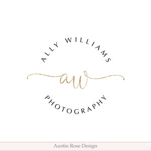 Minimalist Watermark Logo Design Glitter Initials Logo Photography ...