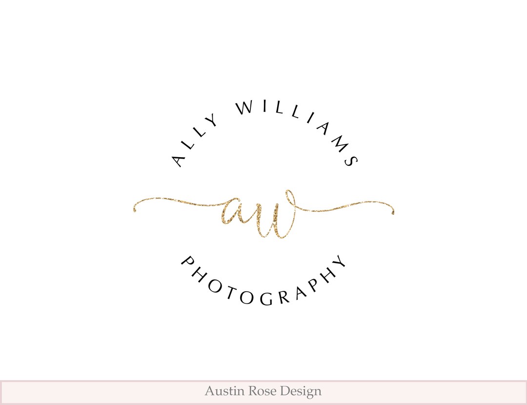 Minimalist Watermark Logo Design Glitter Initials Logo Photography ...