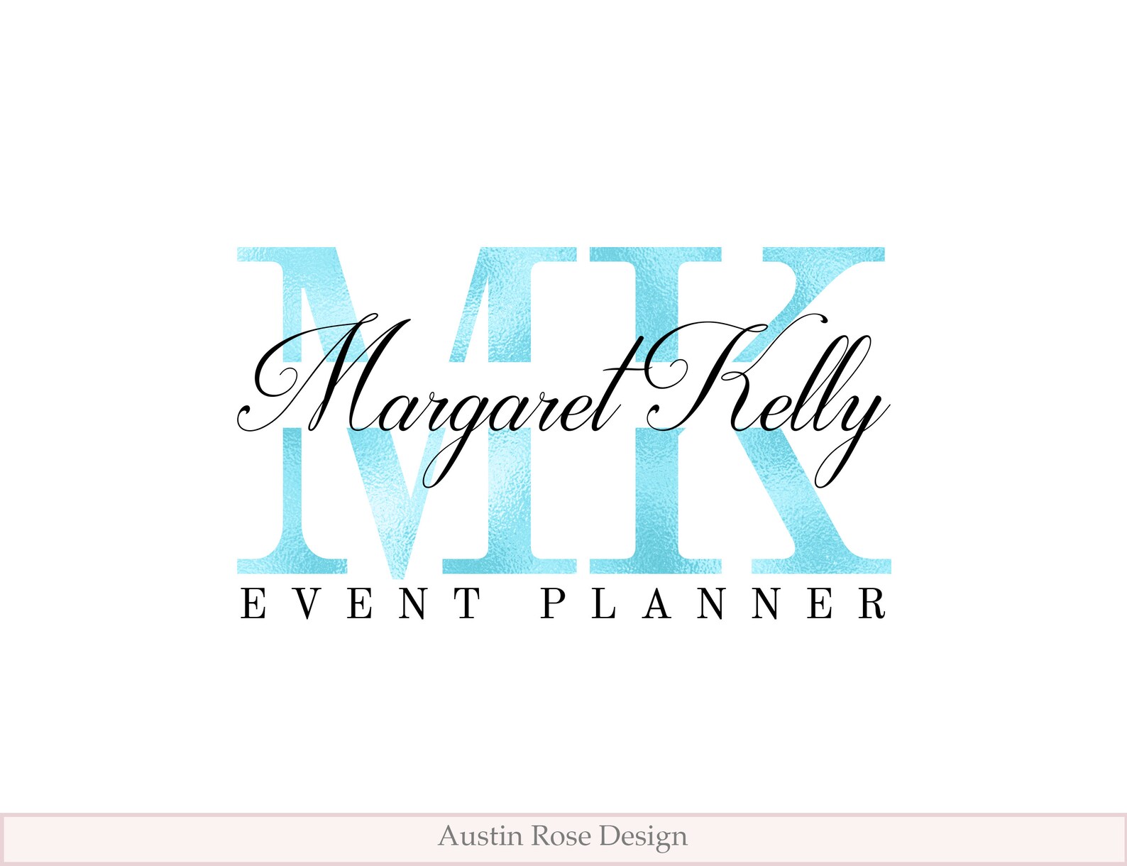 Blue Initials Logo Premade Logo Design Blue Beauty Logo | Etsy