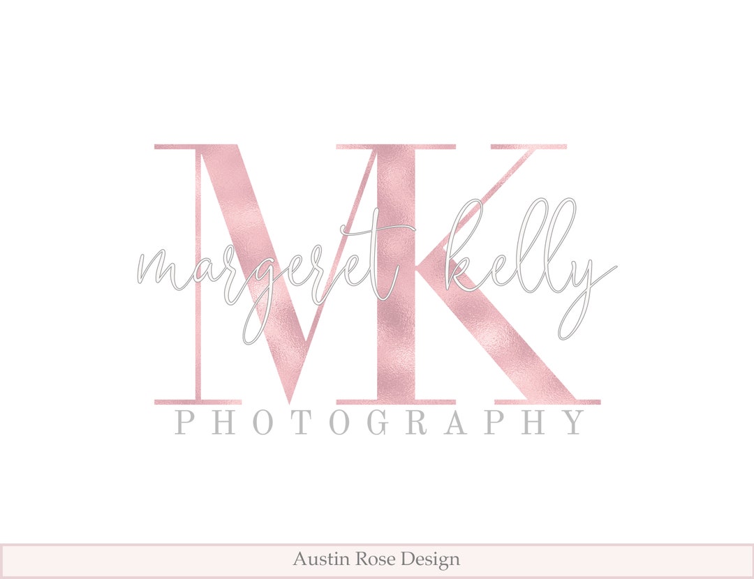 Rose Gold Initials Logo Premade Logo Design Beauty Logo - Etsy