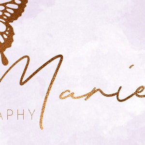 Lilac Watercolor Logo Design With Butterfly Minimalist Logo - Etsy