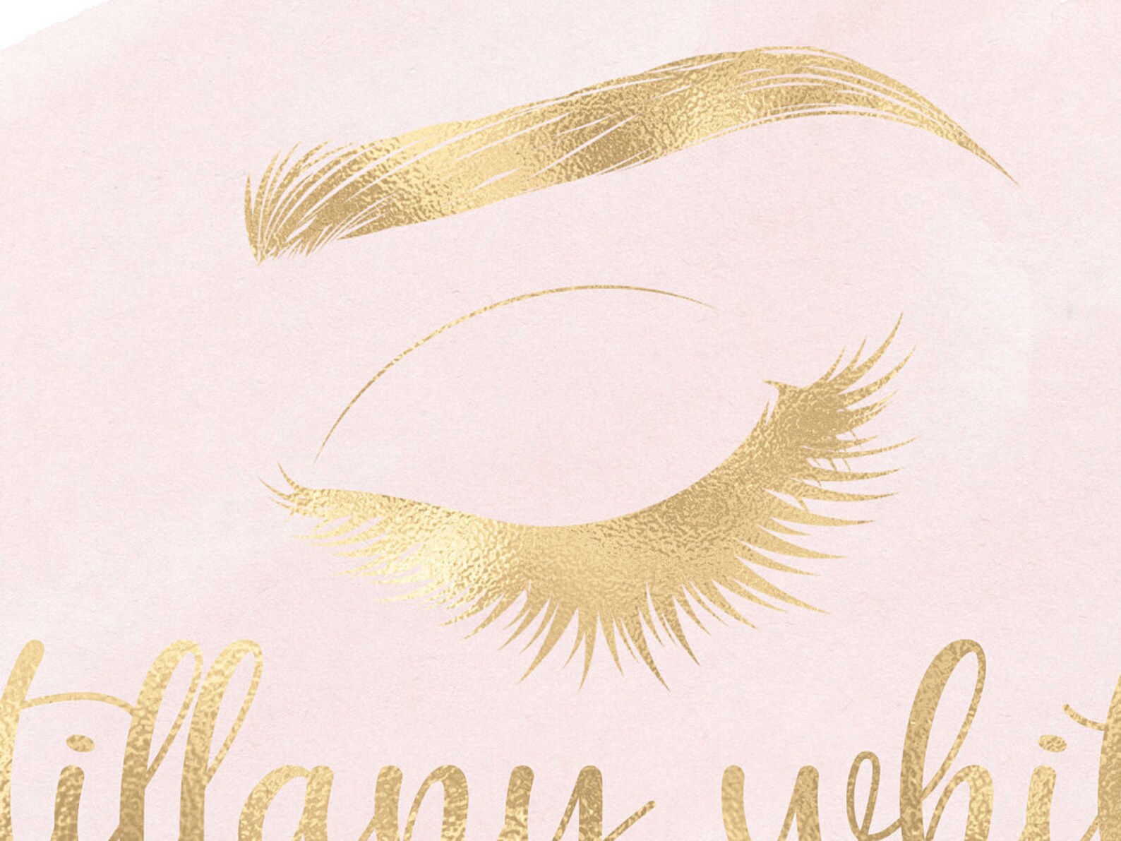 Eyelash Extensions Logo Gold and Pink Branding Kit for - Etsy