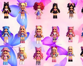 Kawaii Roblox Girl Stickers, Printable Decals (PDF/PNG) - Etsy