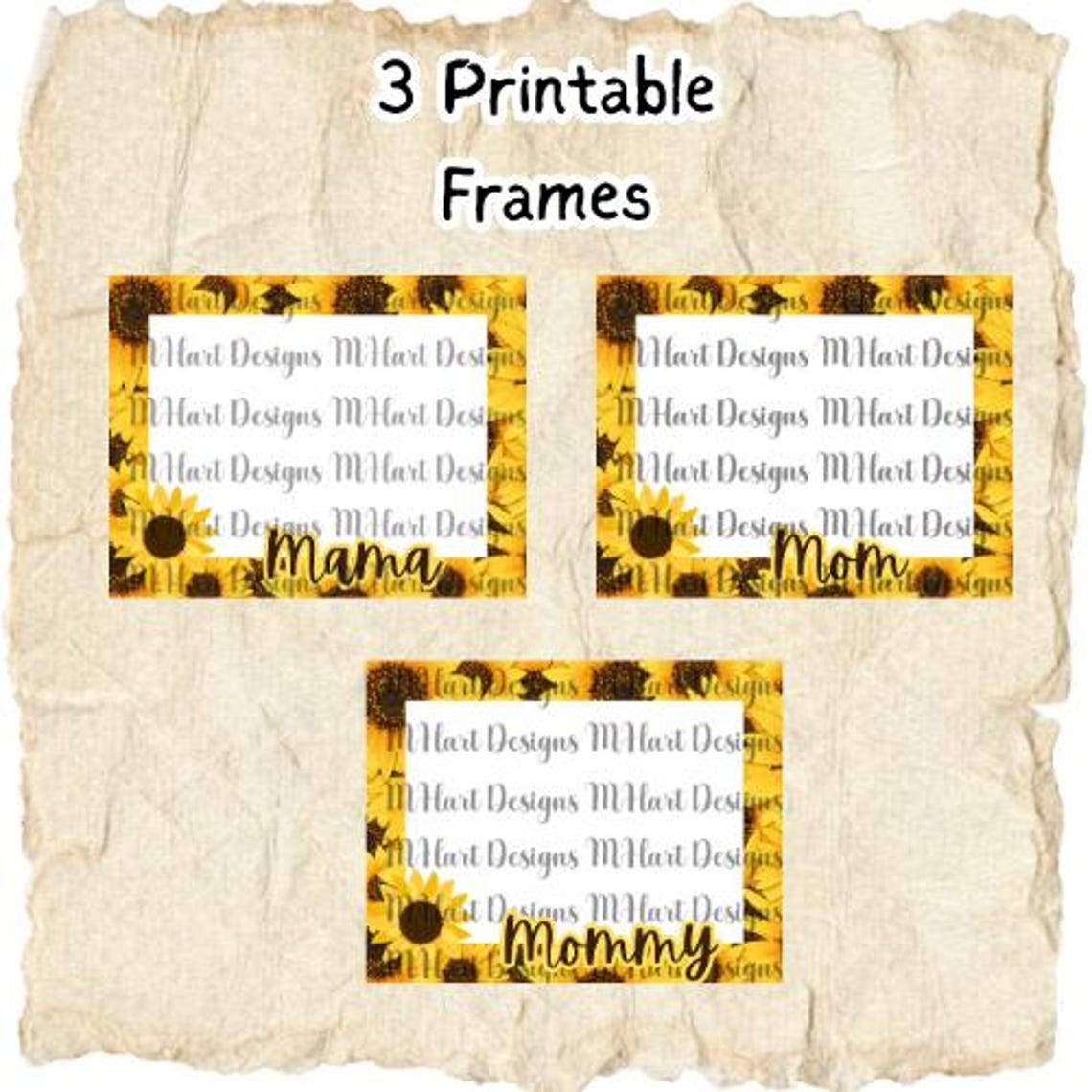 Sunflower Mother's Day Card: Printable Floral Card + 3 Bonus Frames ...