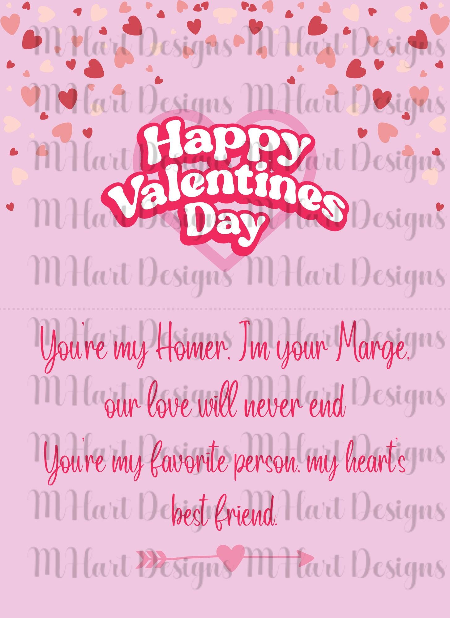 Simpson Valentine's Day Card- Printable Valentine Day Card, PDF File ...