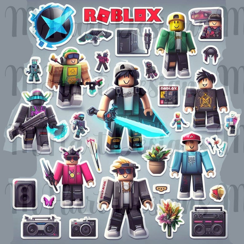 Roblox Stickers, Sticker Sheet, 20 Printable Pdf File Png File Digital ...