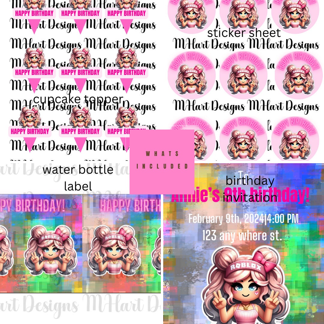 Printable Roblox Birthday Decor Set Customizable Printable Card ...