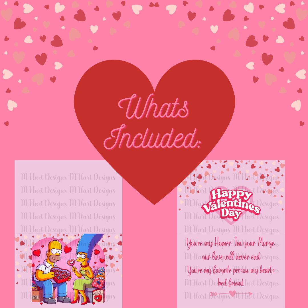 Simpson Valentine's Day Card- Printable Valentine Day Card, PDF File ...