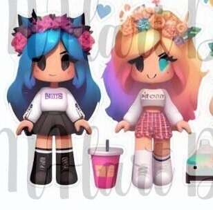 Roblox Girl Avatar Stickers: Printable Gamer Stickers (PDF File) - Etsy
