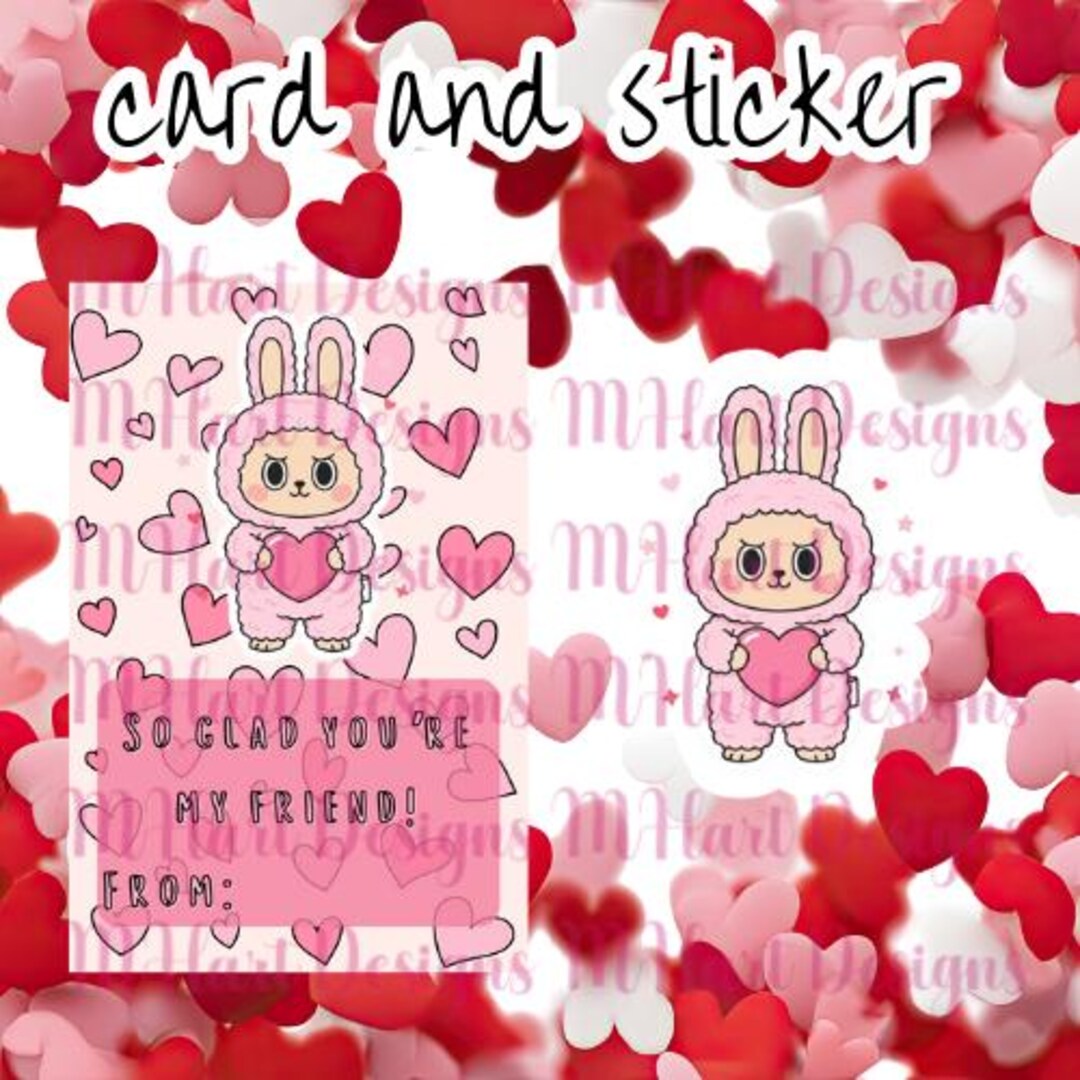 Labubu Valentine Cards and Stickers – Printable Class Valentines ...