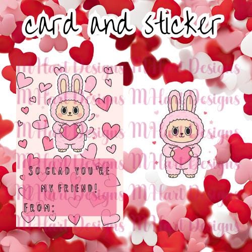 Labubu Valentine Cards and Stickers – Printable Class Valentines ...
