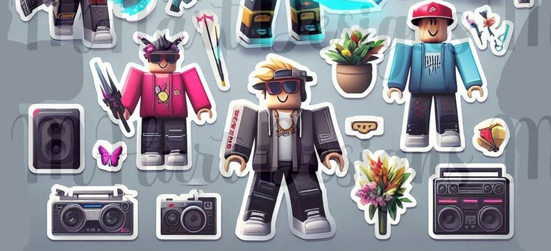 Roblox Stickers, Sticker Sheet, 20 Printable Pdf File Png File Digital ...