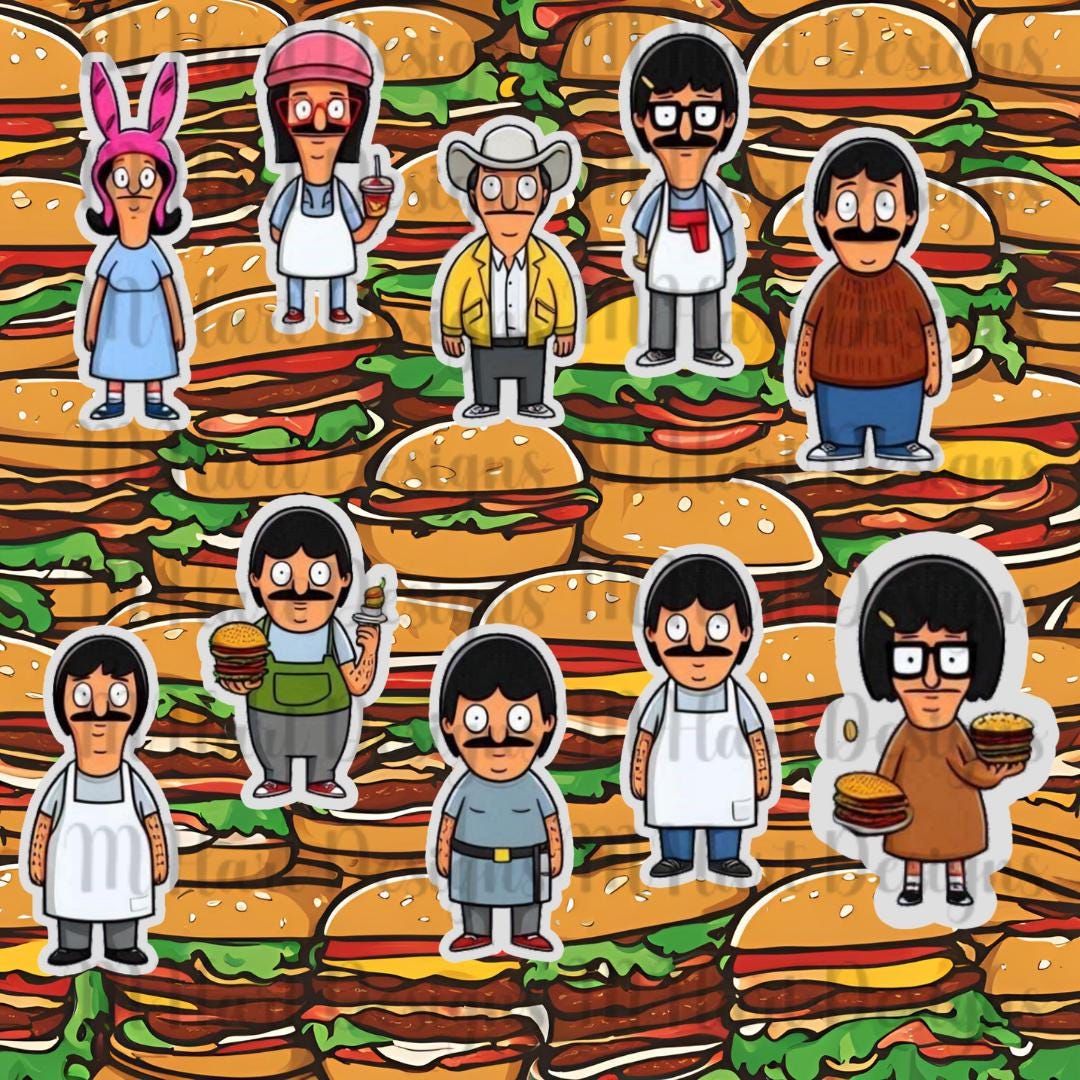 Bobs Burgers Printable Stickers- PNG -sublimation Image, Digital Image ...