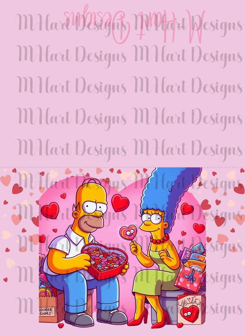 Simpson Valentine's Day Card- Printable Valentine Day Card, PDF File ...