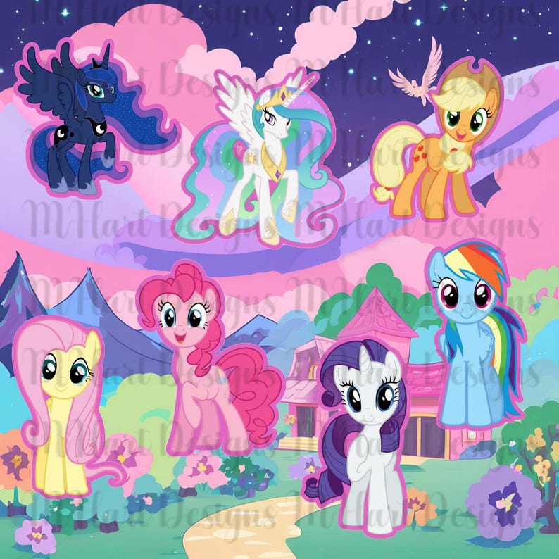 My Little Pony Printable Stickers- PNG -sublimation Image, Digital ...