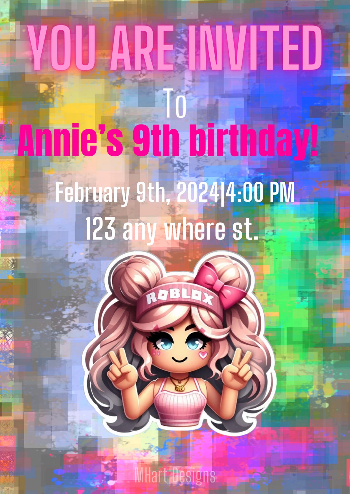 Printable Roblox Birthday Decor Set Customizable Printable Card ...